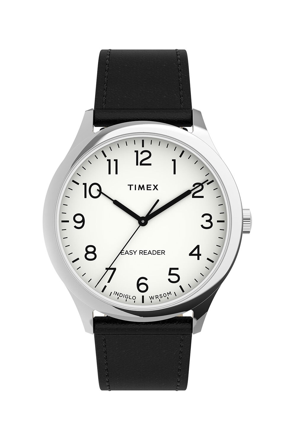 Timex, Часовник с кожена каишка, Черен - eMAG.bg