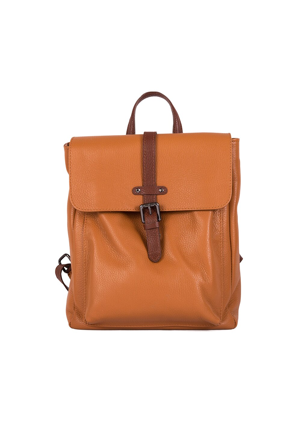 Lucca Baldi, Asola bőr hátizsák csatos részlettel, Karamellbarna ...