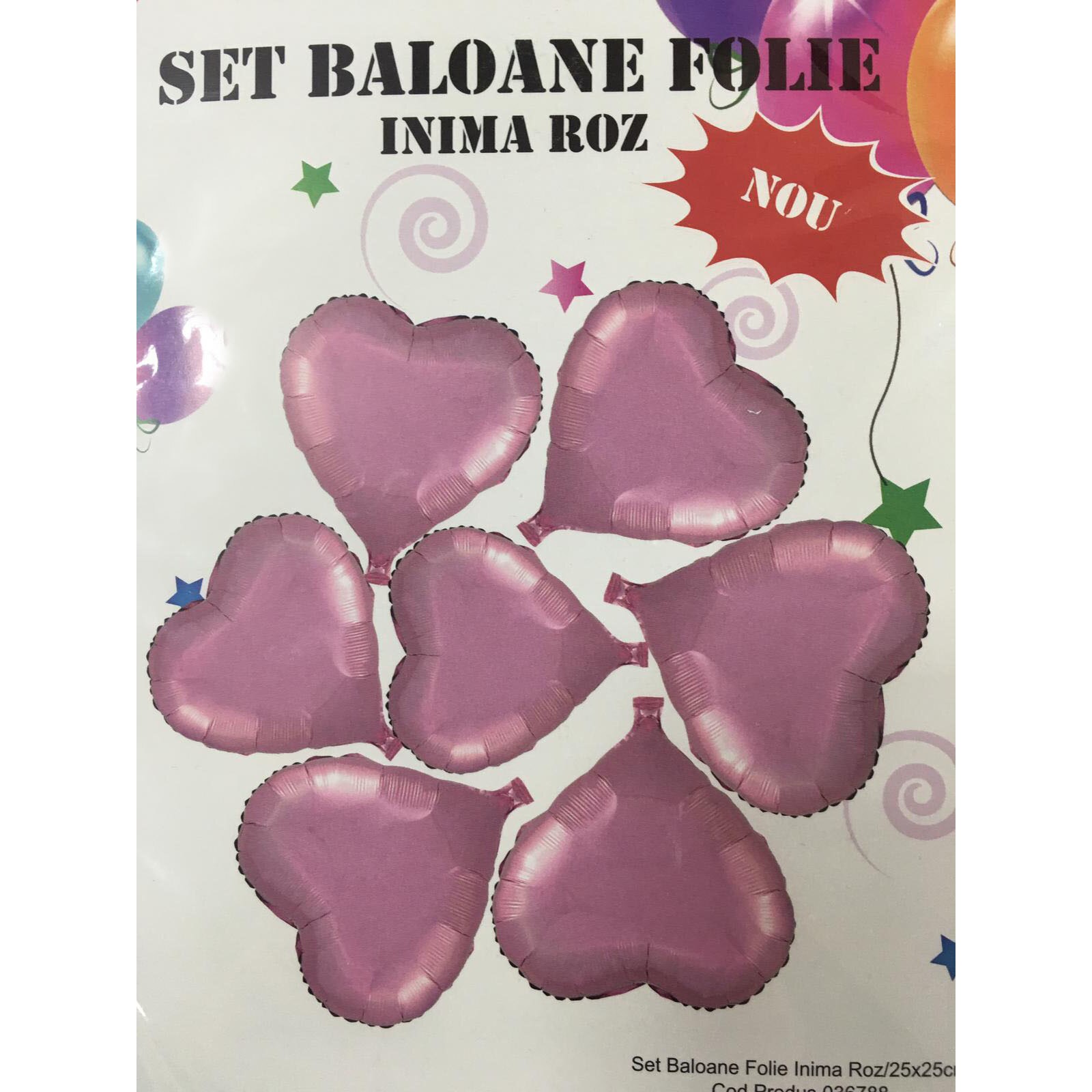 Set trei baloane inimioara 25X25 cm din folie lucioasa roz - HeartPink ...