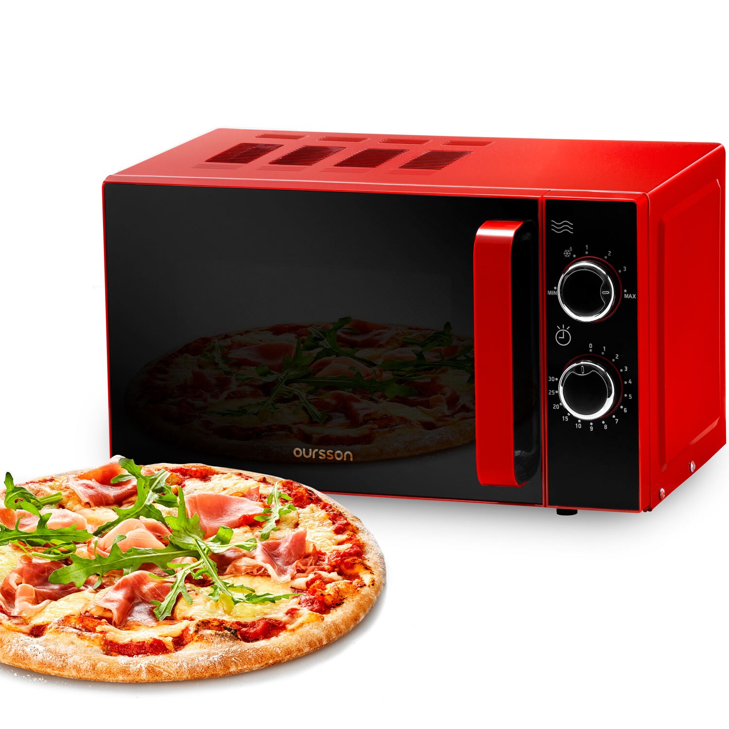 Микровълнова фурна Oursson MM2005 / RD, 20L, 700W, 5 нива на мощност, функция за размразяване ...