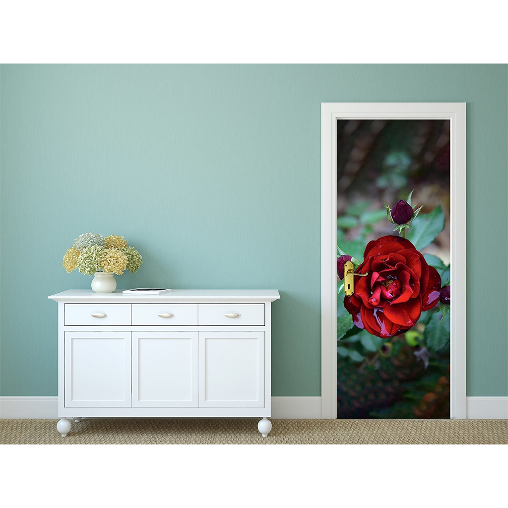 Autocolant usa Trandafir rosu, Folina, floral, 92x205 cm - eMAG.ro