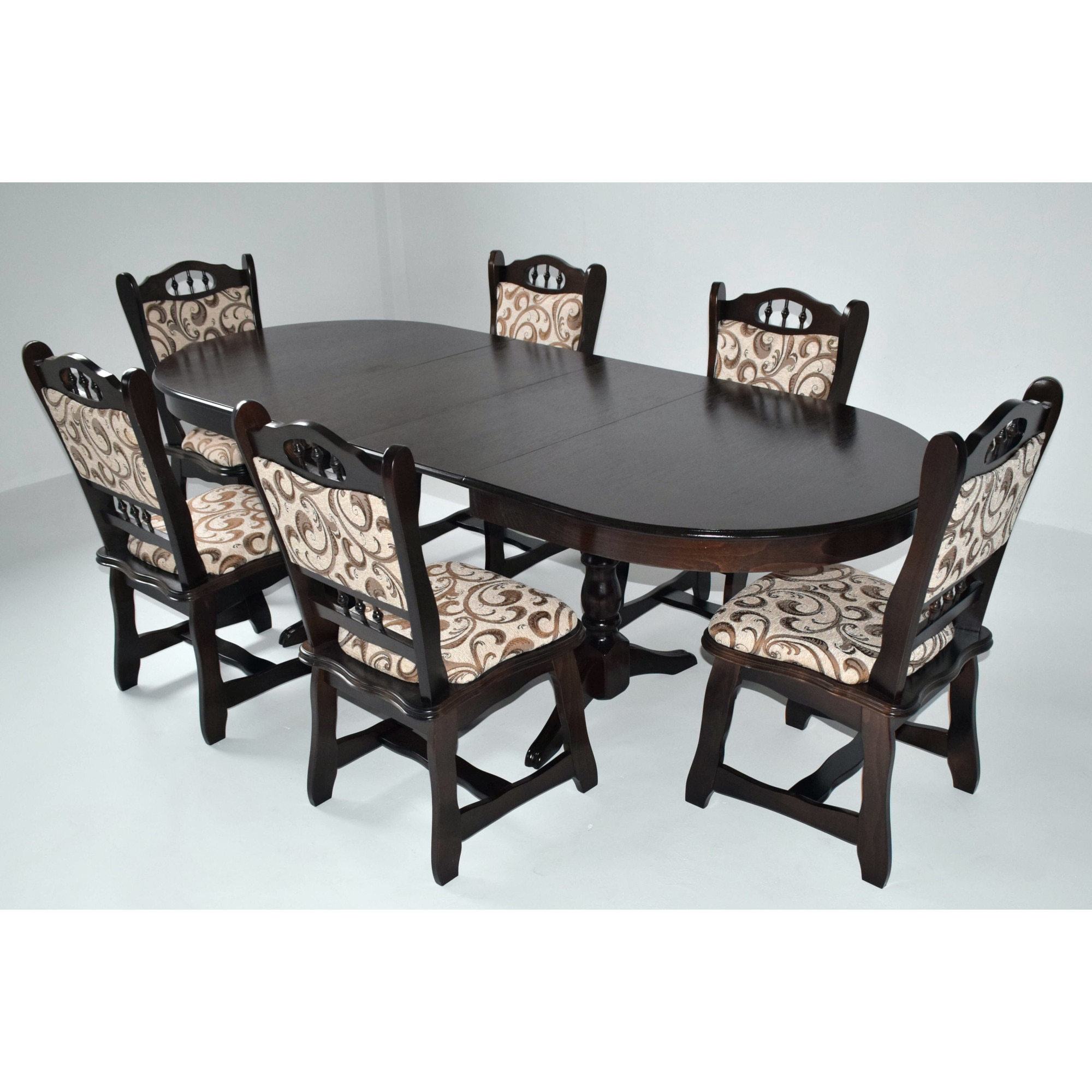 Masa ovala extensibila ,Bavy Express Invest,Stejar, wenge, 230cmx95 cm ...