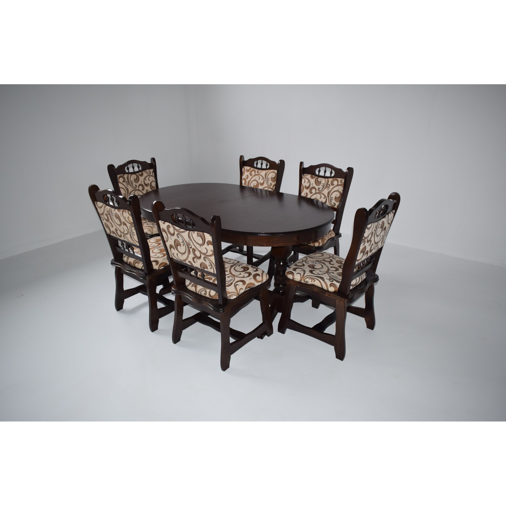 Masa ovala extensibila ,Bavy Express Invest,Stejar, wenge, 230cmx95 cm ...