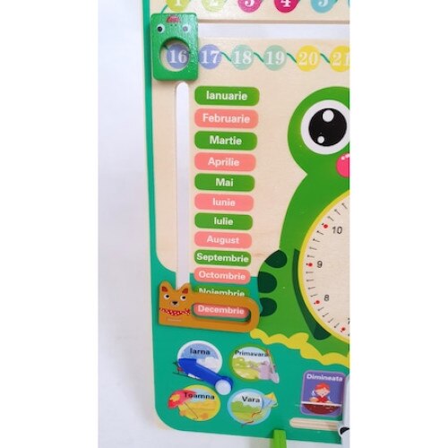Calendar educativ Broscuta in limba romana, lemn, multicolor, 30x30cm ...