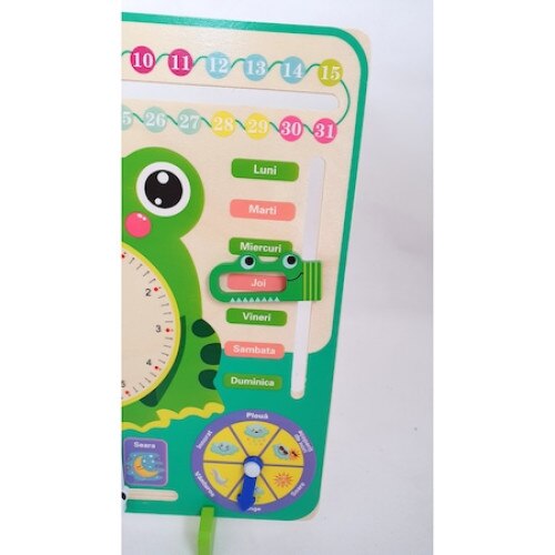 Calendar educativ Broscuta in limba romana, lemn, multicolor, 30x30cm ...