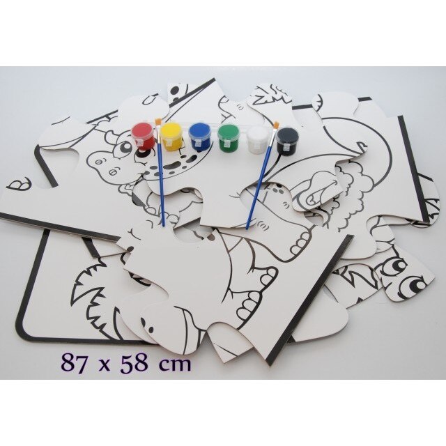 Puzzle gigant de colorat, Fantastic Color, 12 piese, 87x58 cm - eMAG.ro