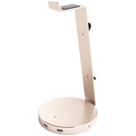 Stand casti Satechi cu HUB USB 3.0, aluminiu, Gold - eMAG.ro