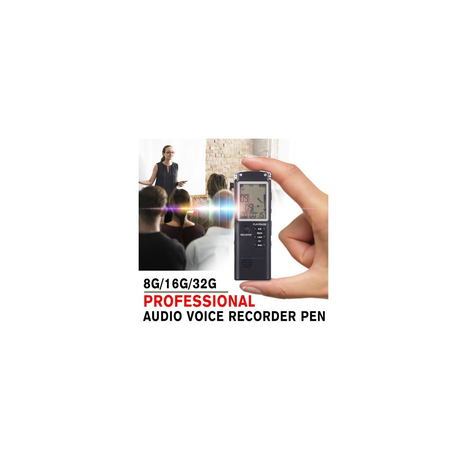 Диктофон Martbg Digital Voice Recorder, 16GB, черен - eMAG.bg