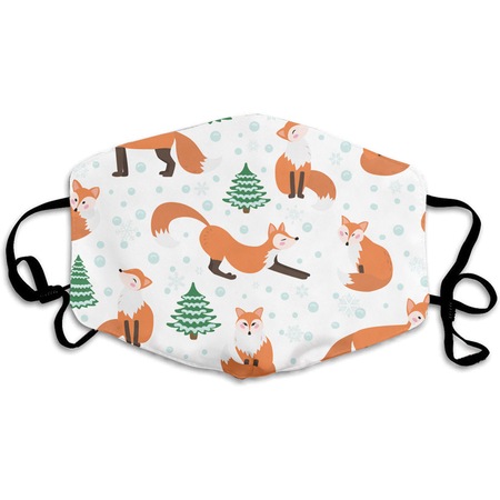 Masca Protectie cu Elastic, ArtFactory, Vulpe printre brazi, 10 x18 cm ...