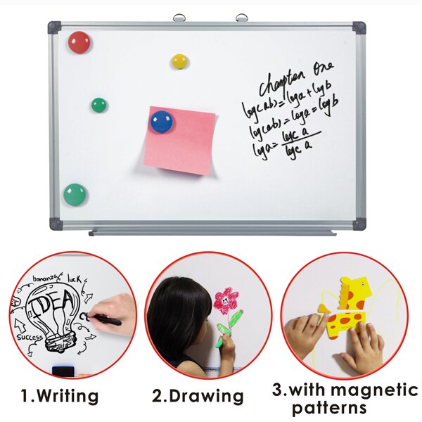 Pachet whiteboard magnetic 60x90 cm Foska Premium cu burete, magneti si ...
