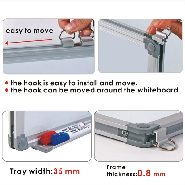 Pachet whiteboard magnetic 60x90 cm Foska Premium cu burete, magneti si ...