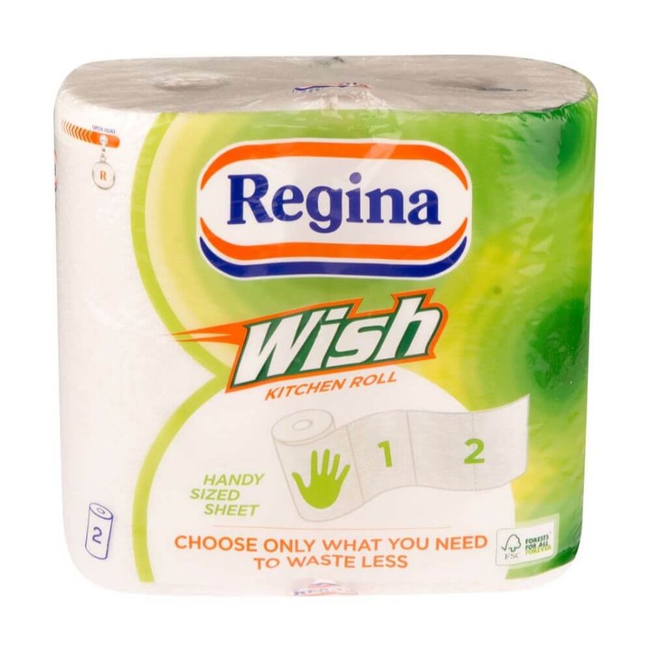 Prosoape Albe de Bucatarie Regina Wish, 2 Straturi, 2 Role/Bax, 15.7x25 ...
