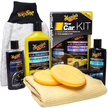 Комплект автокозметика Meguiar's, Съдържа: Шампоан, Вакса, Разтвор за ...