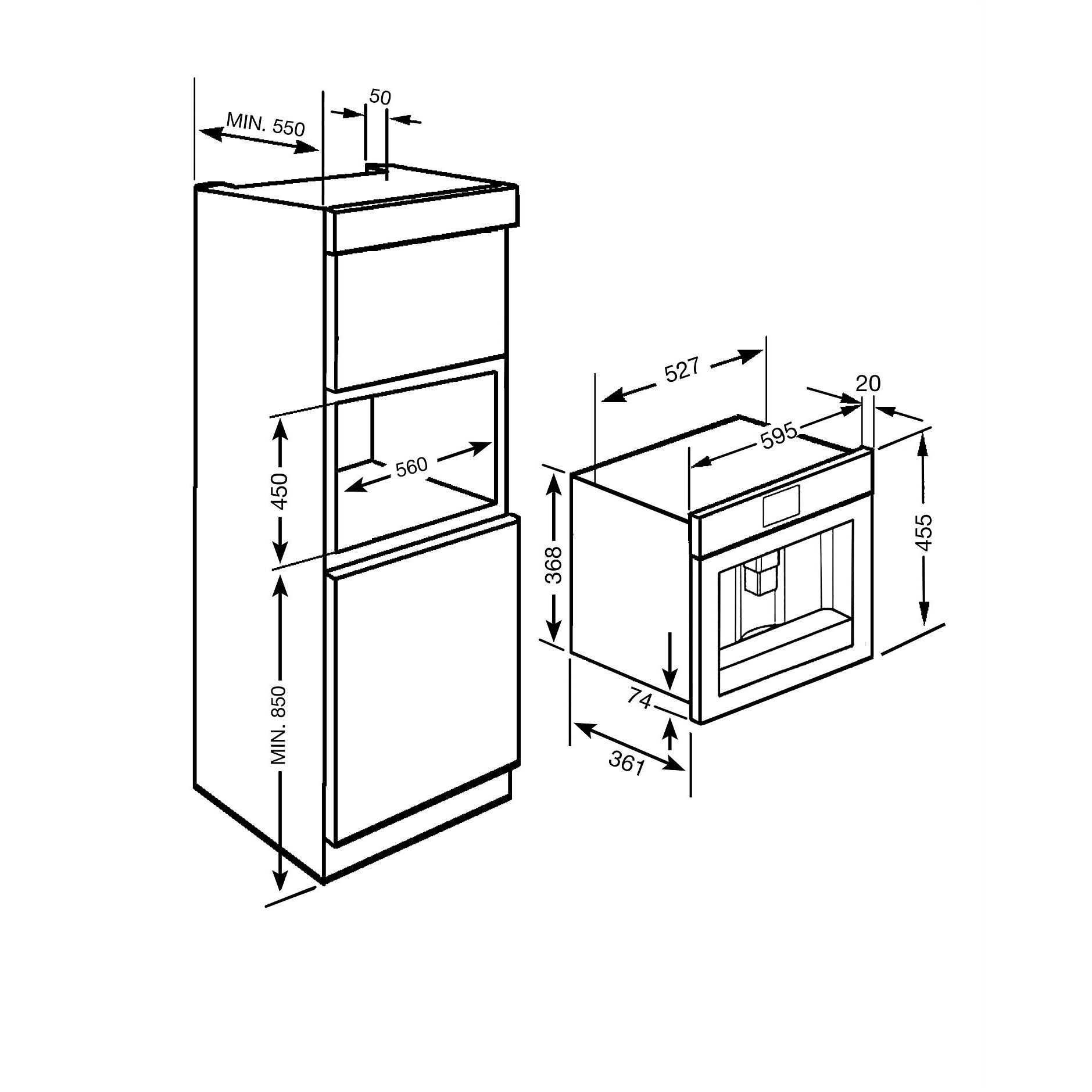 Espressor incorporabil Smeg, CMS4601NX, 1.8 l, touch control, negru ...