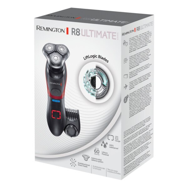 Aparat de ras cu capete rotative Remington Ultimate Series R8, Lame LiftLogic, Sistem de ...