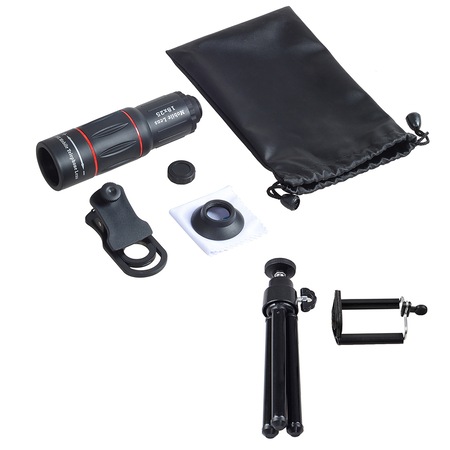Set Teleobiectiv universal 18X cu trepied si clip de prindere, avand ...