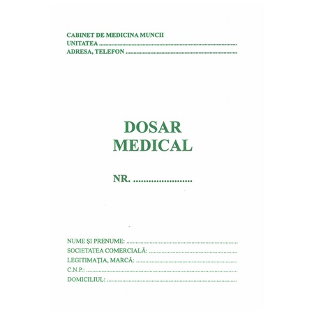 Dosar medical, format A5, 16 pagini - eMAG.ro