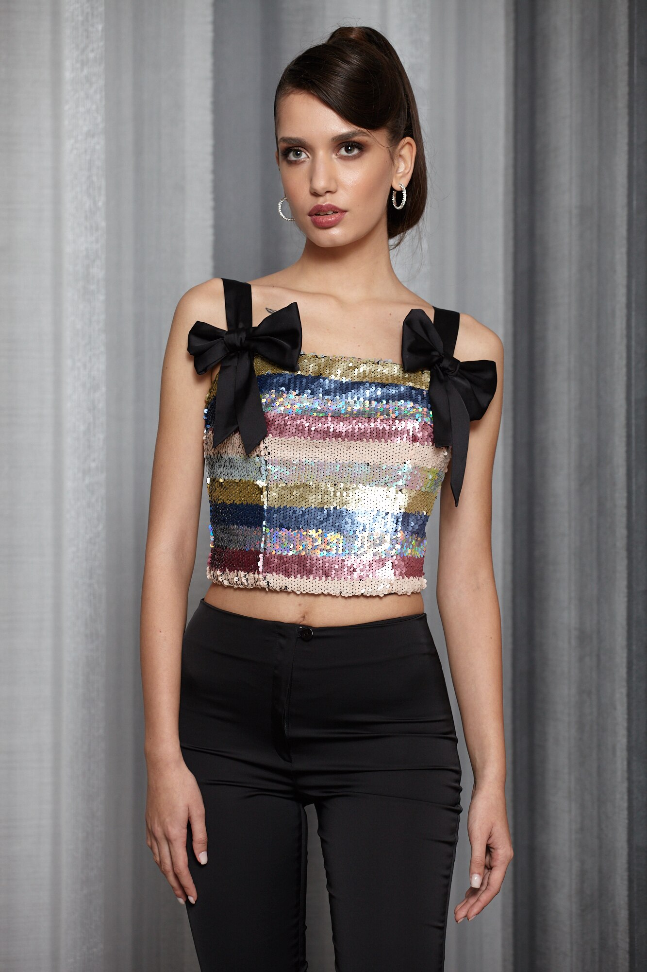 Top Buffet Dressing cu paiete, Multicolor, M - eMAG.ro