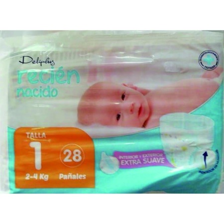 Scutece copii DELIPLUS Nr 1 newborn 2-4 kg 28 buc - eMAG.ro