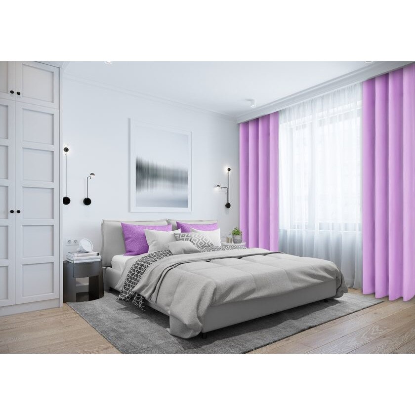 Draperie mate, Violet, 145x250 cm, Len1 - eMAG.ro