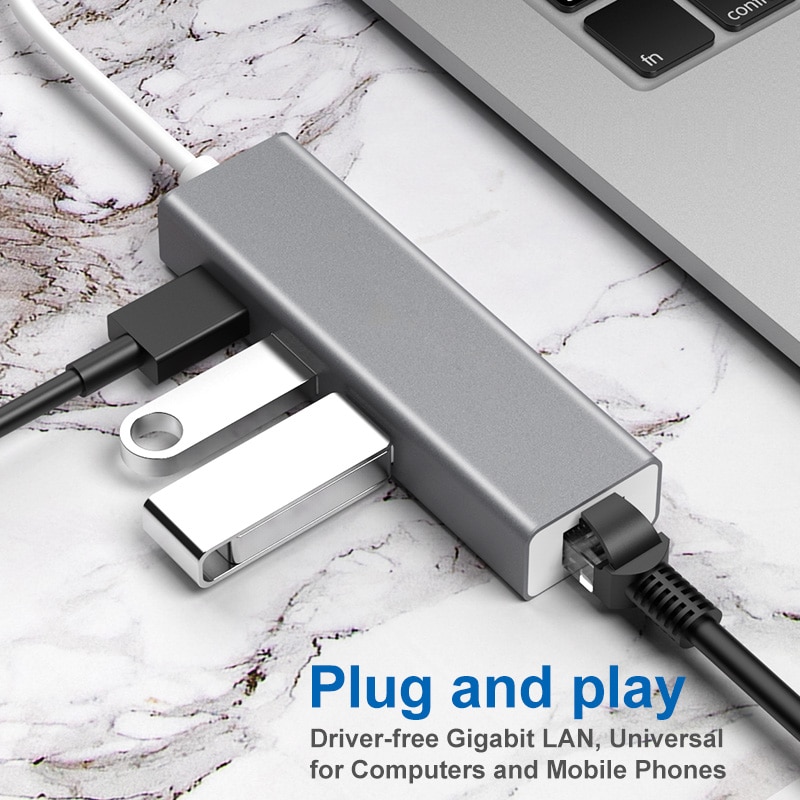 HOPE R Hub, 3 USB 3.0 port, 1 USB 3.0 port, 1 Gigabit Lan port - eMAG.hu