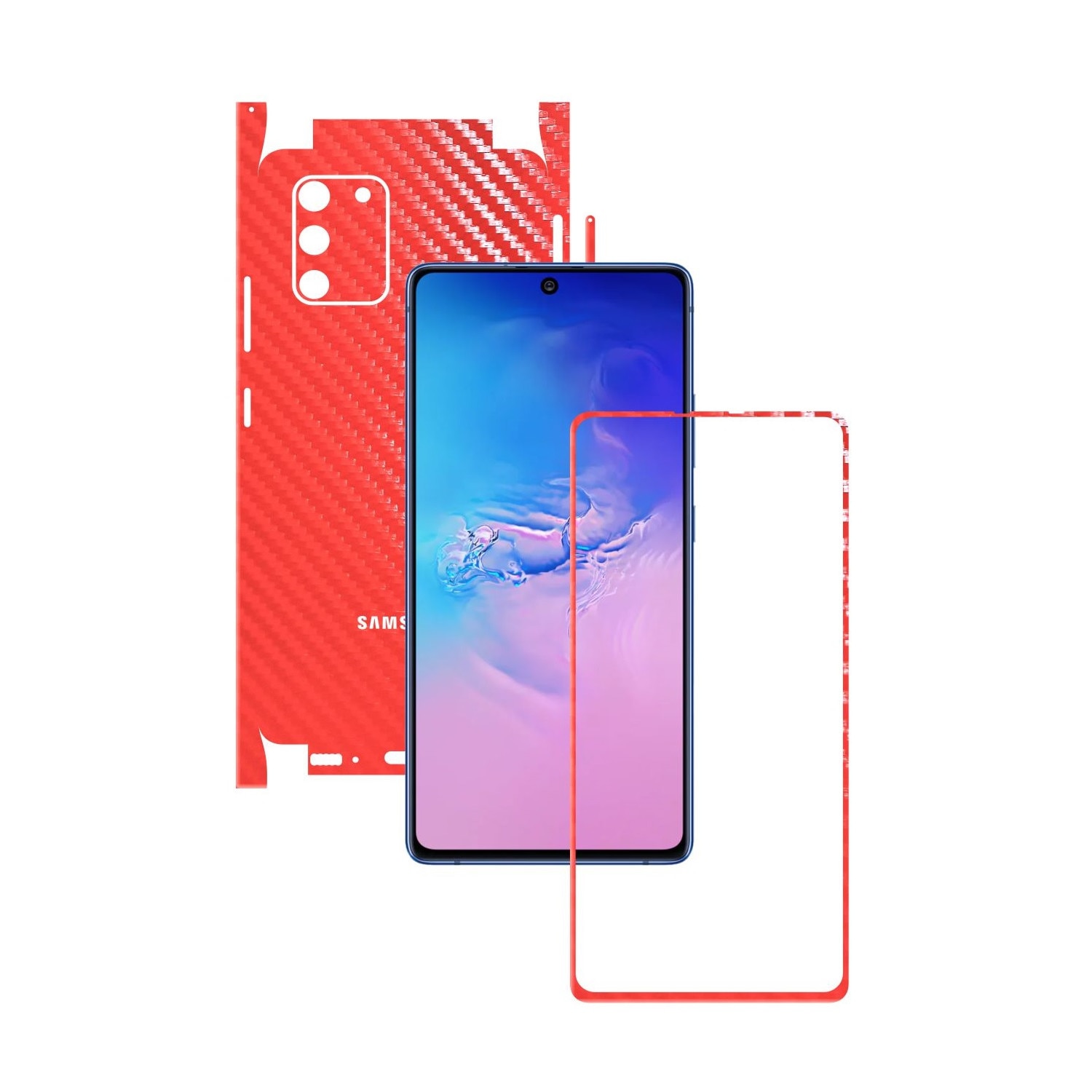 Защитно фолио Carbon Skinz за Samsung Galaxy S10 Lite - Red Carbon 360 ...