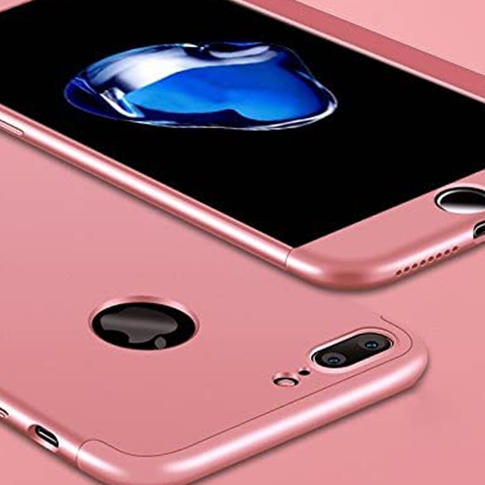Huse 360 de grade pentru iPhone 8 Plus, Full Body, Rose - eMAG.ro