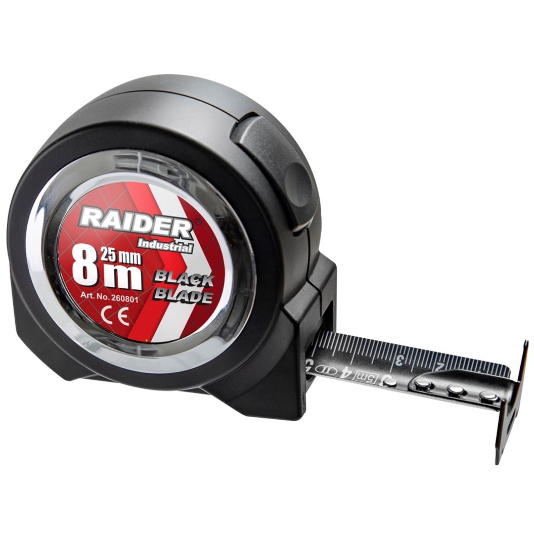 Ruleta profesionala 8m x 25mm Raider Industrial - eMAG.ro