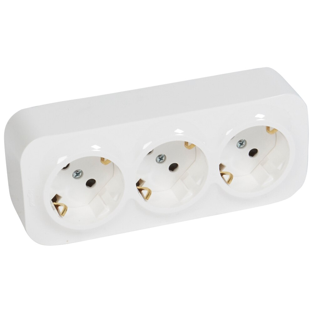 Priza tripla cu pamantare, 16A, IP20, alb, Legrand Forix - eMAG.ro