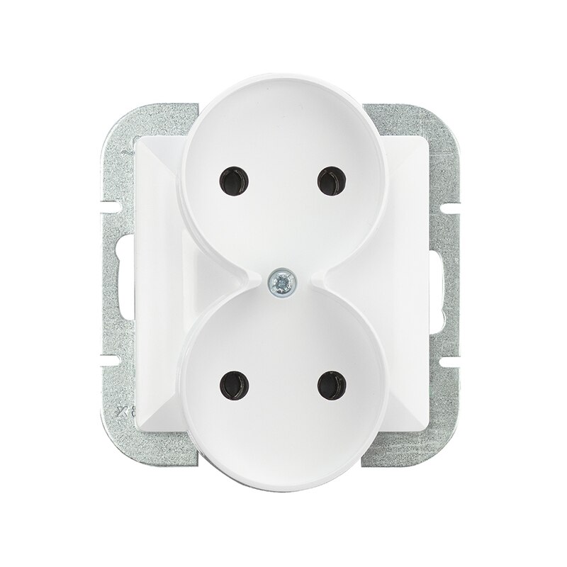 Priza dubla modulara Perla alb 16A - eMAG.ro