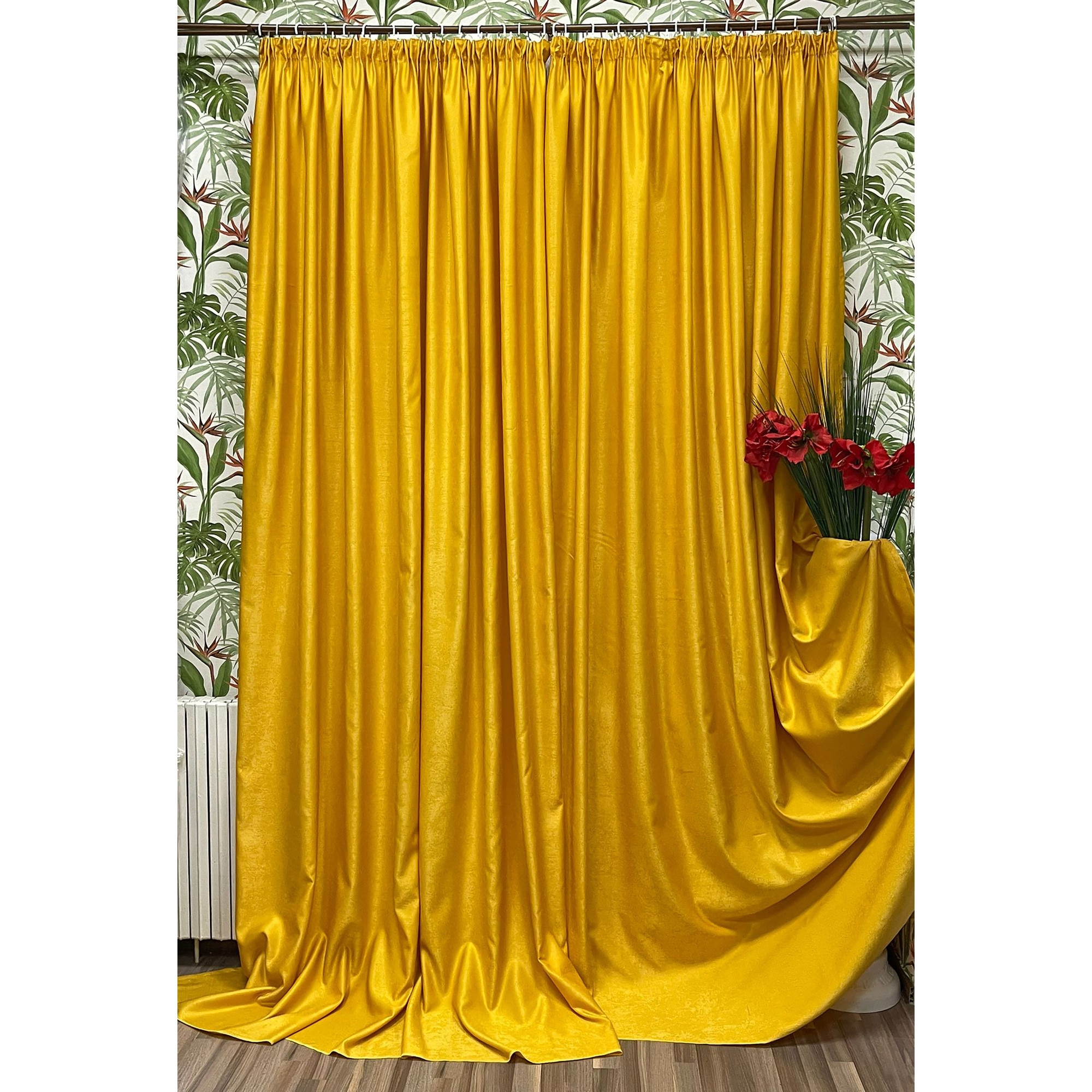 Set draperii semiopace, uni, culoare galben, colectia "Monocrom by Liz ...