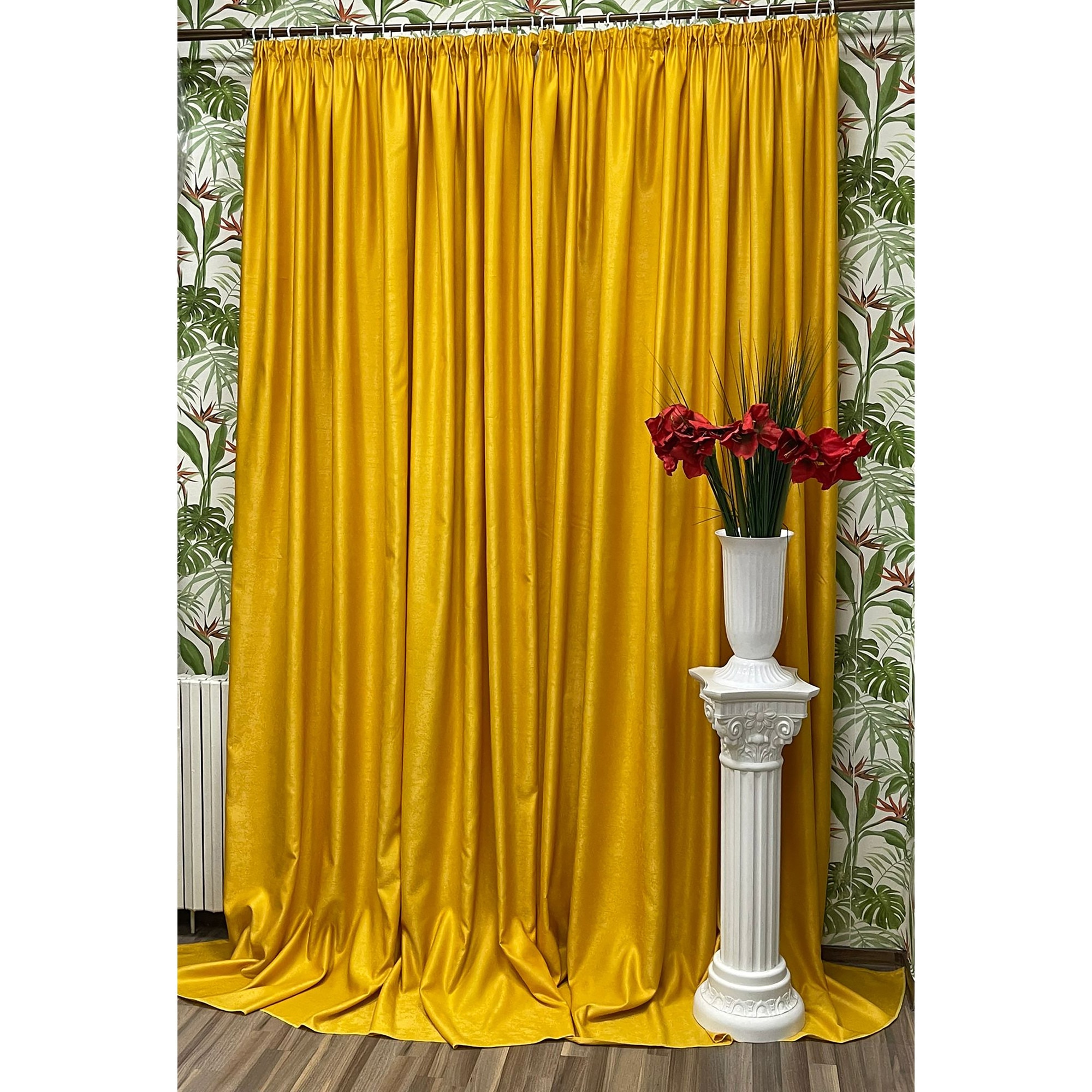 Set draperii semiopace, uni, culoare galben, colectia "Monocrom by Liz ...