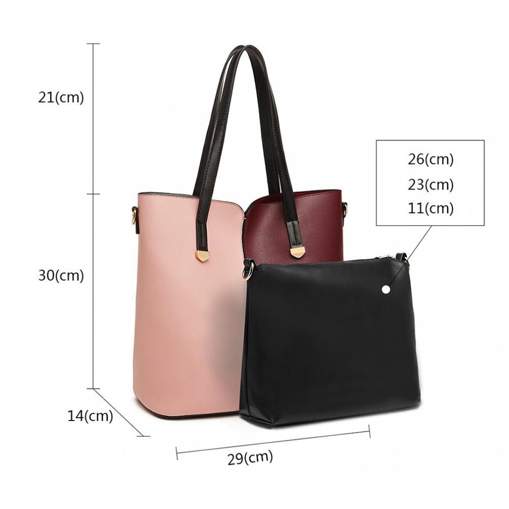 Set 2 genti dama Kellery, Roz/Burgundy - eMAG.ro