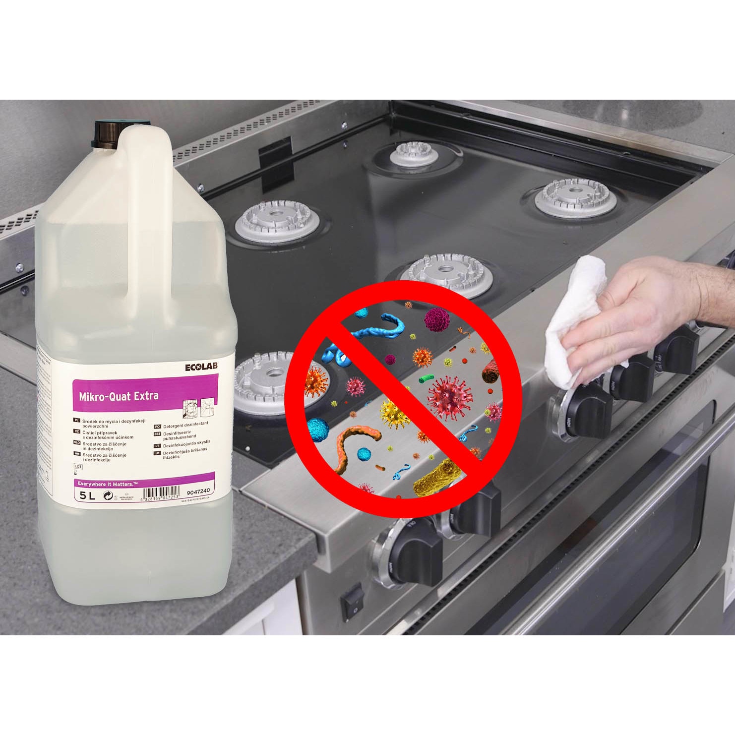 Концентриран професионален дезинфектант с биоцидно одобрение MIKRO-QUAT ...