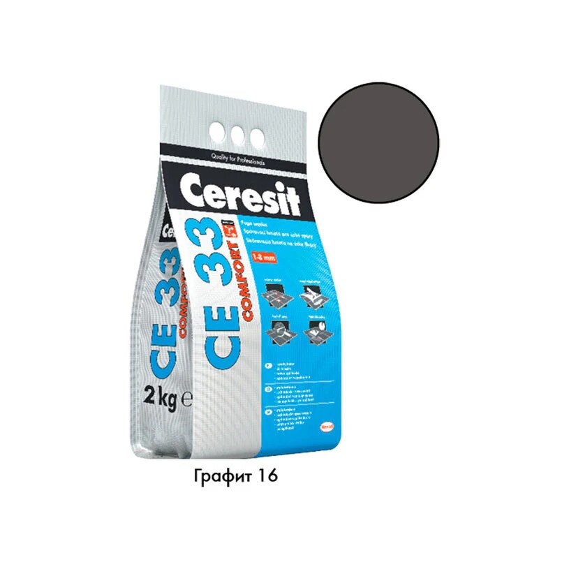 Chit de rosturi gresie si faianta Ceresit CE 33, grafit, interior, 2 kg ...