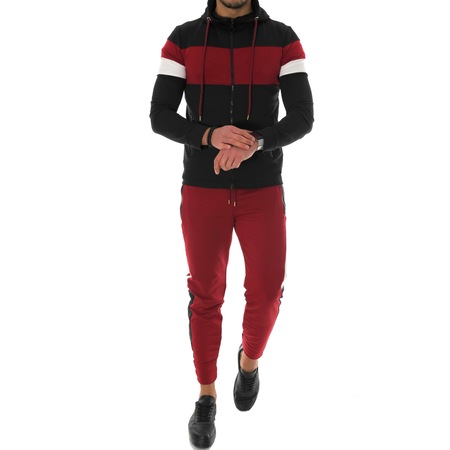 Trening barbati, slim fit, cu gluga, negru, L - eMAG.ro