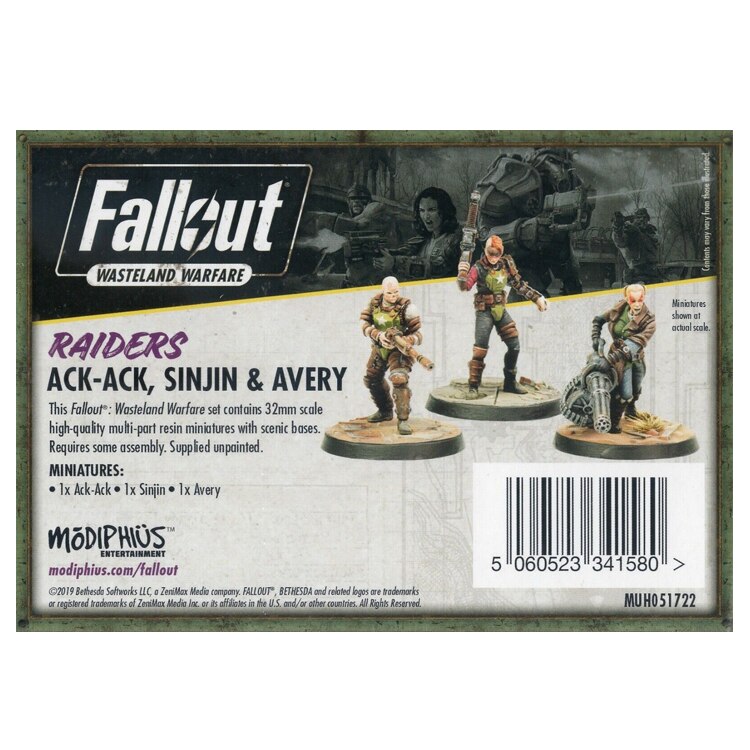 Fallout Wasteland Warfare Ack Ack Sinjin Avery miniatúrák, készlet ...