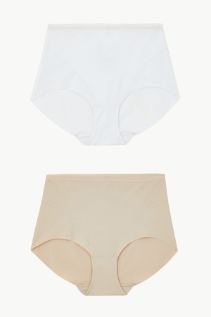 Marks & Spencer, Set de chiloti modelatori - 2 perechi, Alb fildes, 18 ...