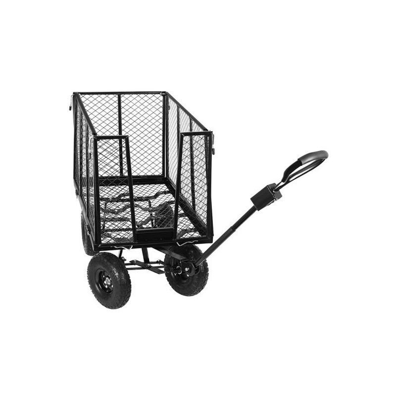 Carucior metalic pentru gradina, MT Malatec, roti pneumatice, sarcina ...