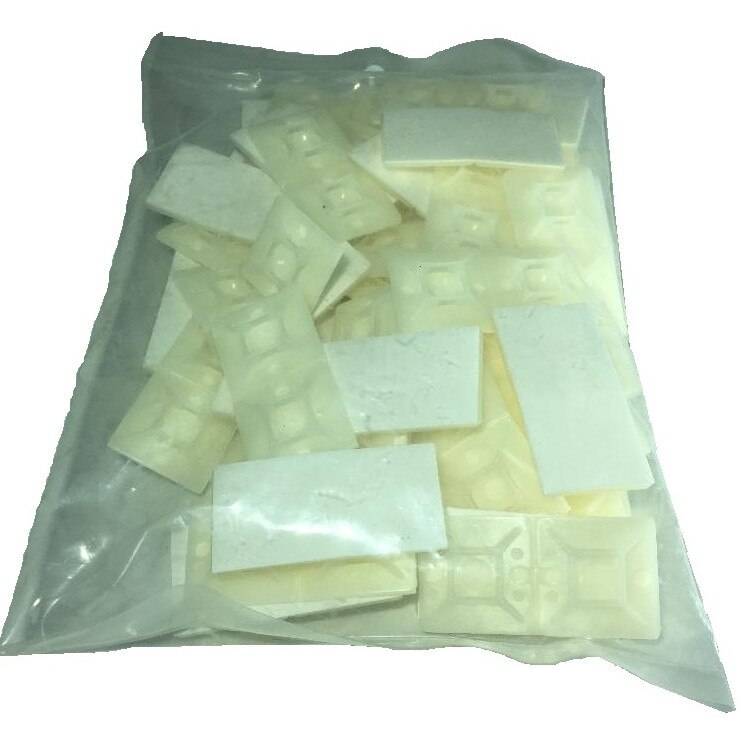 Set 100 buc suport cleme albe adezive 28x28 din plastic pentru prindere ...