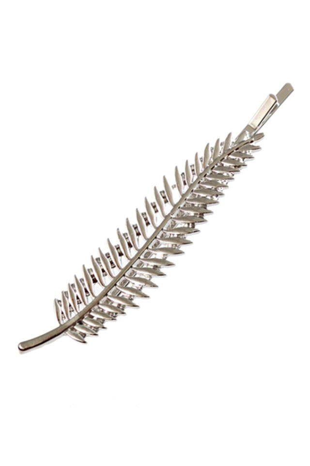 Agrafa Pentru par, cu frunza de feriga, model boho, Argintiu - eMAG.ro