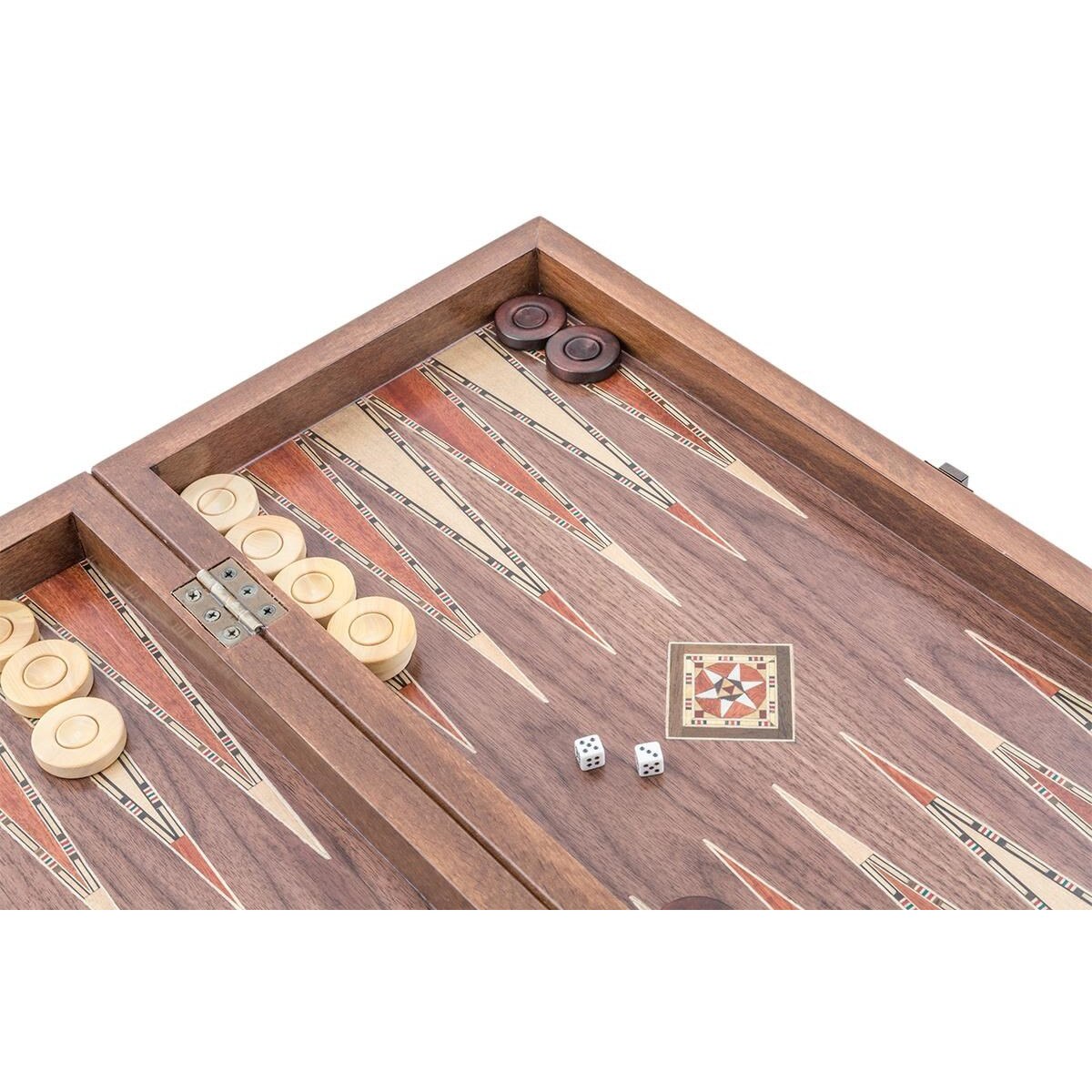 Joc de table si sah din lemn masiv si sidef lucrate manual 2236 Walnut ...