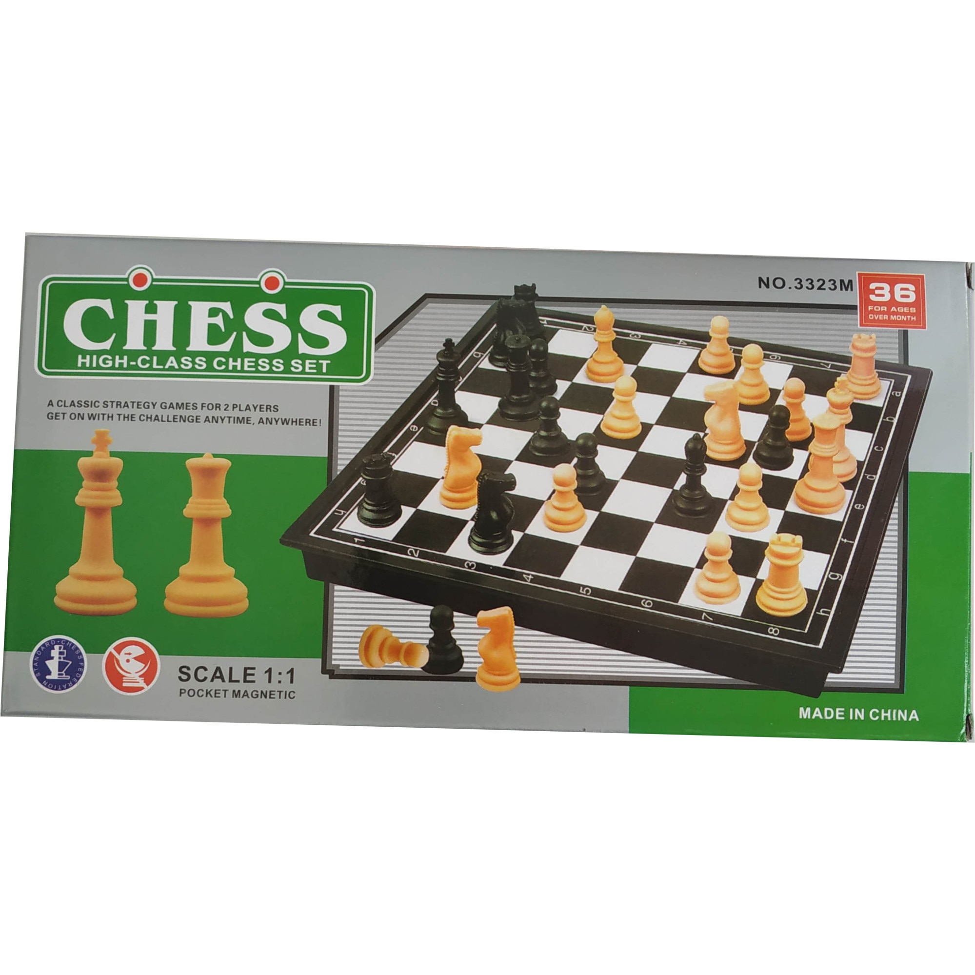 Joc sah magnetic in cutie plastic 25*25 cm, negru cu alb, ClauM - eMAG.ro