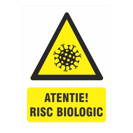 Indicator Atentie! Risc biologic, 15x20cm, autocolant - eMAG.ro