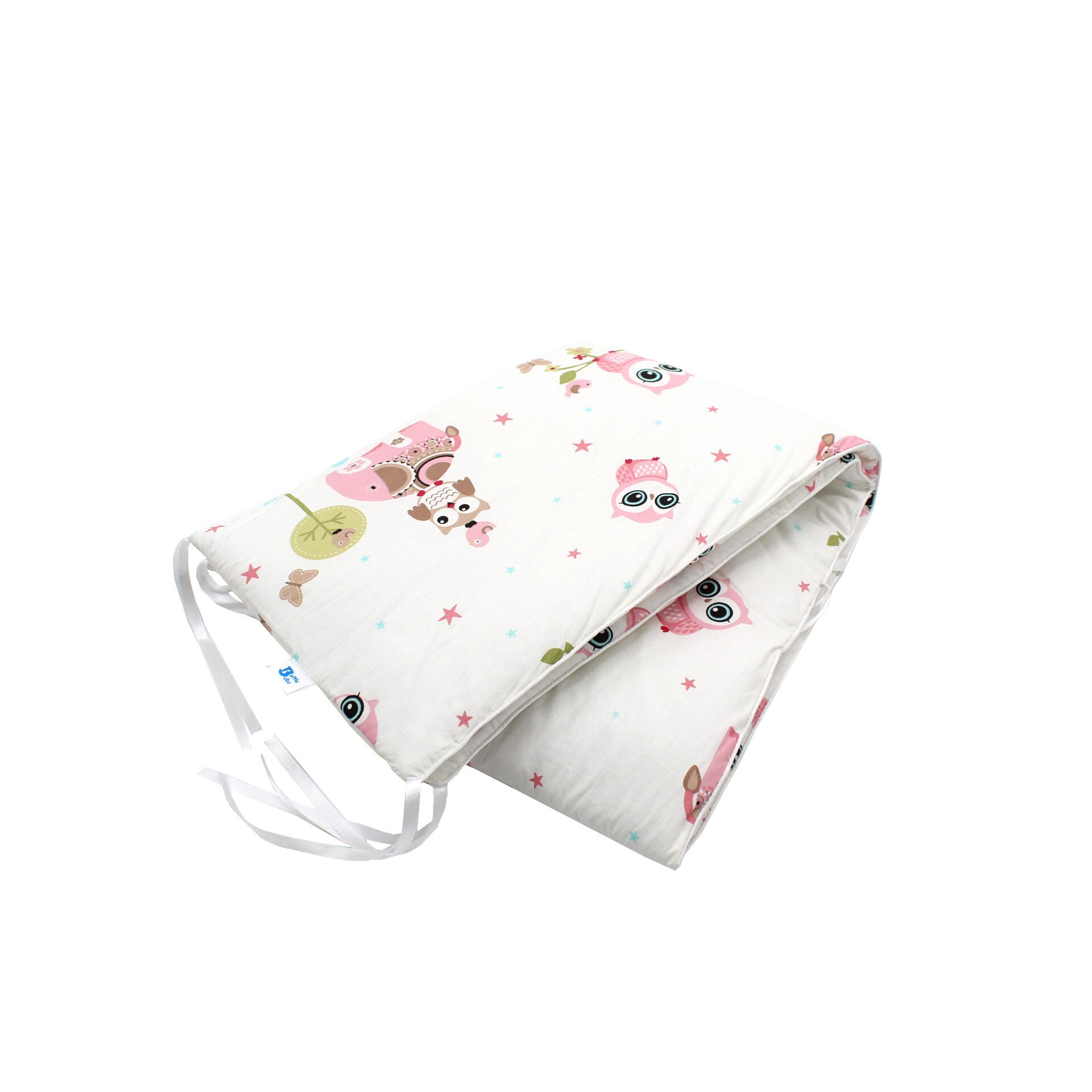 Protectie Patut alb/roz, Bumbac, Set 2 buc x Aparatori laterale ...