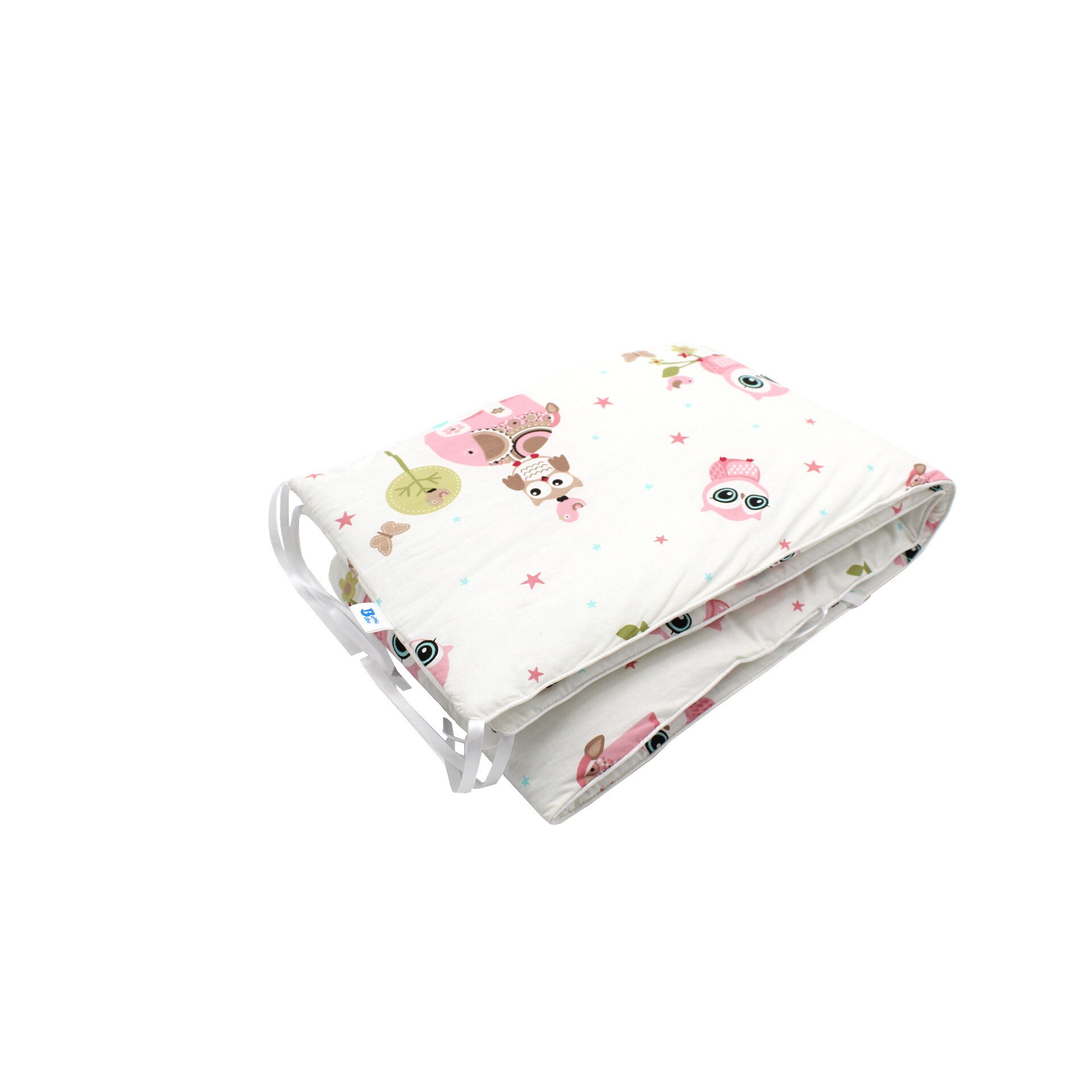 Protectie Patut alb/roz, Bumbac, Set 2 buc x Aparatori laterale ...