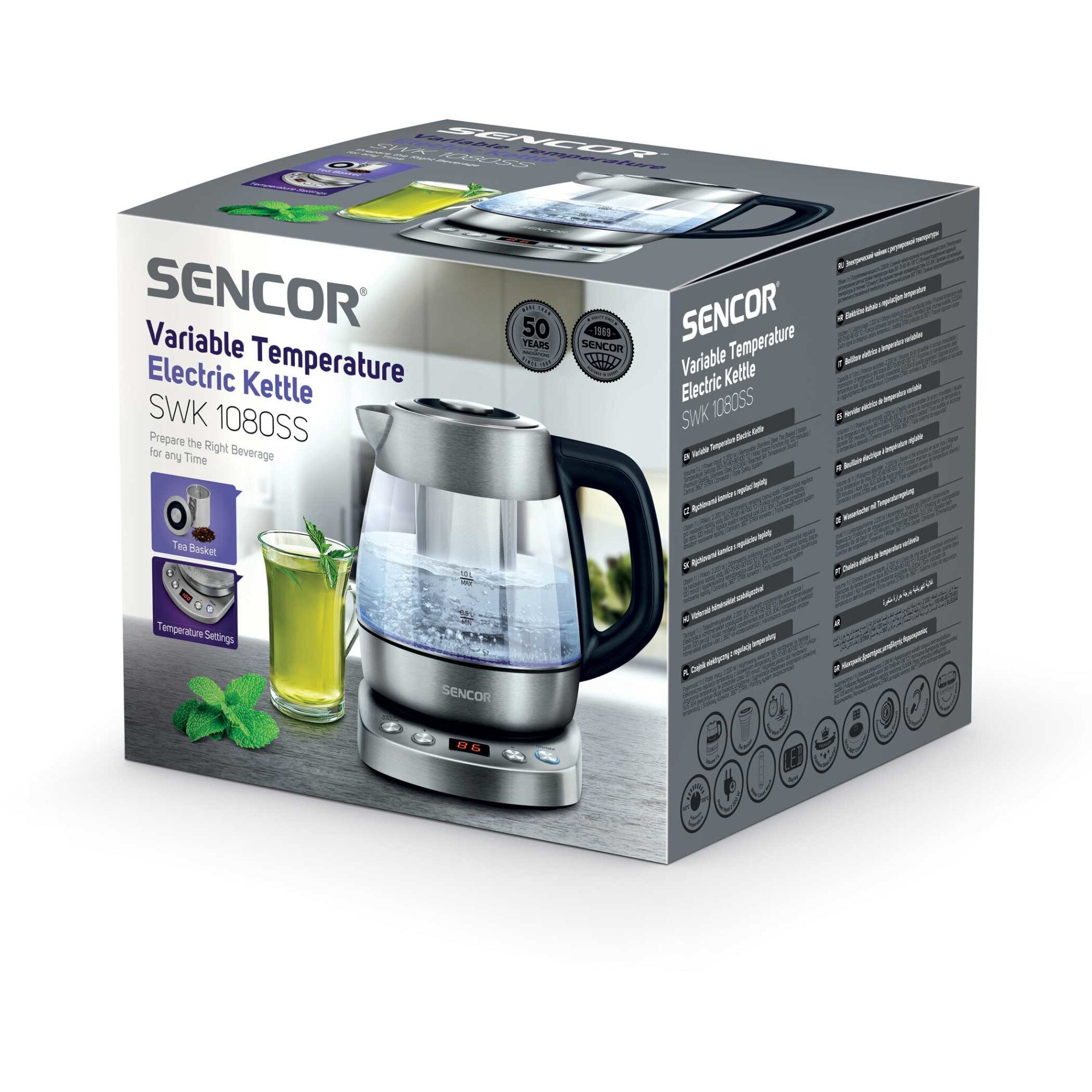 Sencor SWK 1080SS Vízforraló, 1 literes kapacitás, Ezüst - eMAG.hu