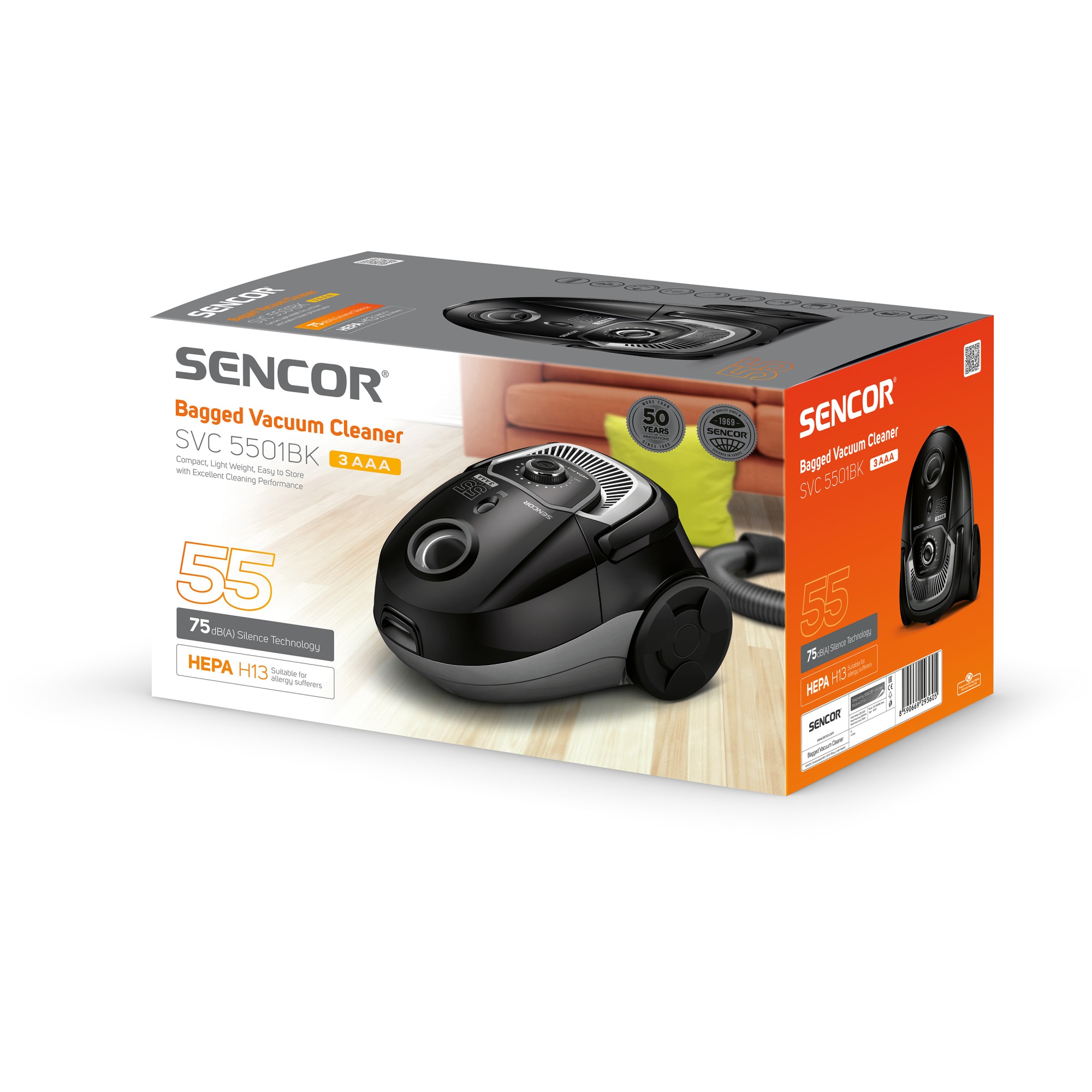 Aspirator cu sac, Sencor, 700W, 2l, Negru - eMAG.ro