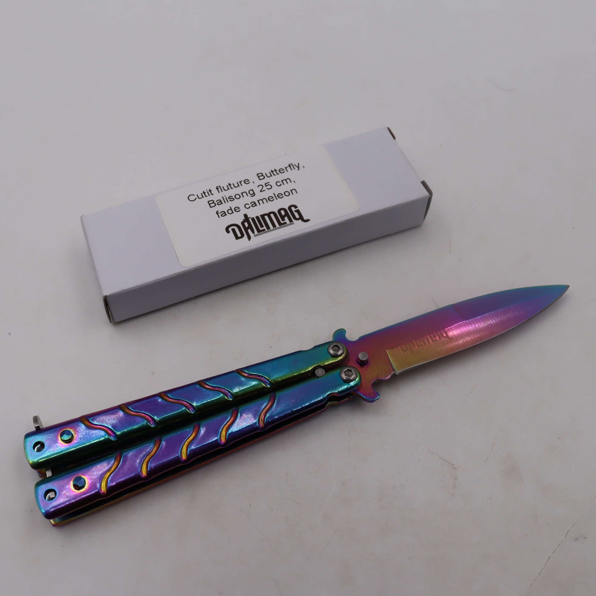 Cutit fluture, Butterfly, Balisong 25 cm, fade cameleon - eMAG.ro