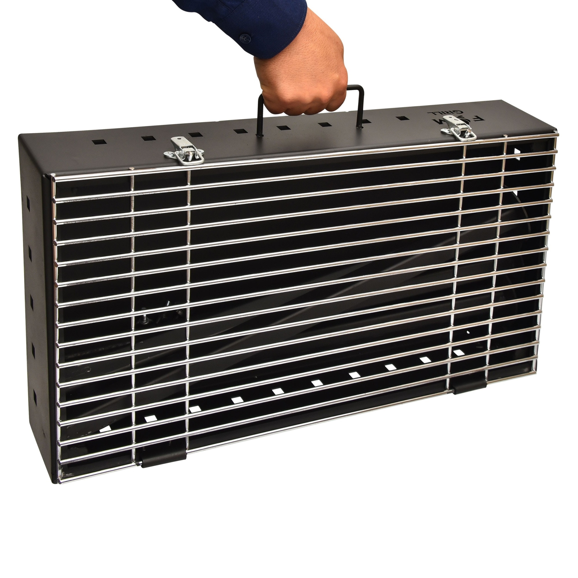 Gratar gradina, cu carbuni, Premium, portabil, otel, 58 x 30 cm - eMAG.ro